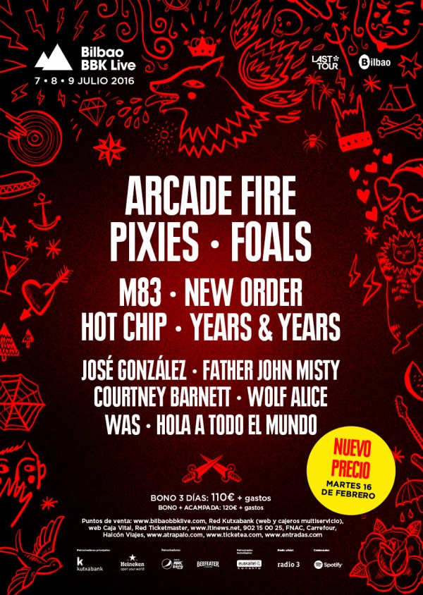 Bilbao BBK Live Announces 2016 Lineup Featuring Arcade Fire, Pixies And ...